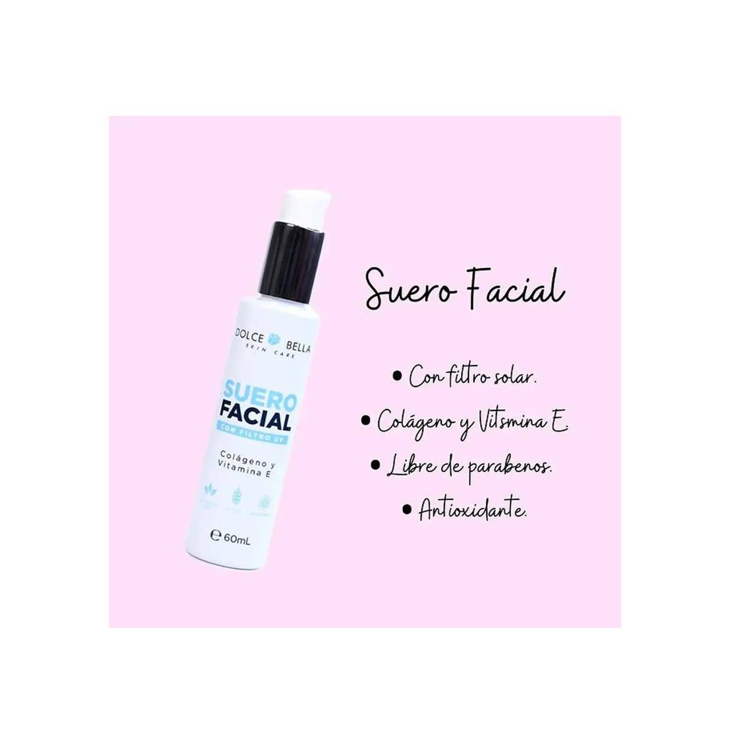 Suero facial con filtro solar colágeno y vitamina E – DOLCE BELLA💜 – Atonocosmetic